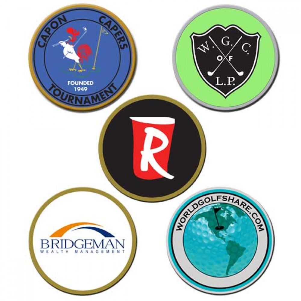 Custom Logo 1 Inch Full Color Ball Marker With Epoxy